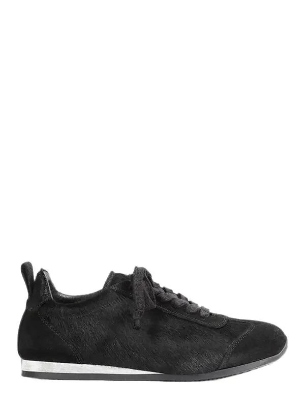 UMA WANG Calf-hair Suede Lace-up Sneakers - Black