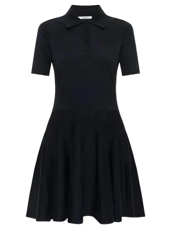 Givenchy Mini Polo Dress In Cotton And Silk - Black