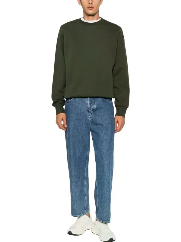PARAJUMPERS Logo Patch Crew Neck Sweater - Green