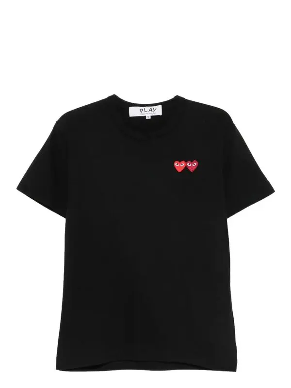 Play Comme Des Garcon Heart-patch T-shirt - Black