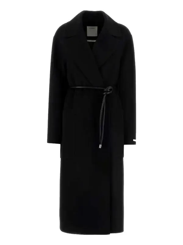 Sportmax Belted Wool Coat - Black