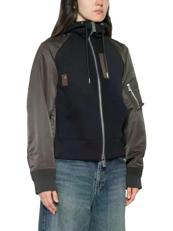 Sacai Panelled Hooded Jacket - Black