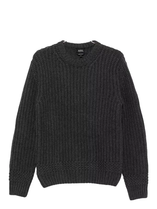 A.p.c. Chunky Knit Crew Neck Sweater - Grey