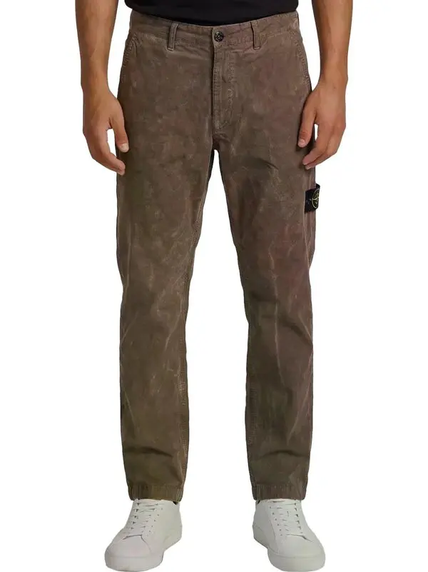 Stone Island Terra-effect Corduroy Trousers - Brown