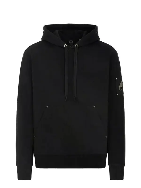 Moose Knuckles Hartsfield Logo-patch Hoodie - Black