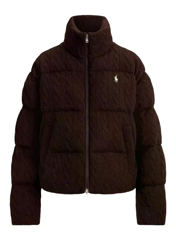 Polo Ralph Lauren Cable Wool-cashmere Puffer Jacket - Brown