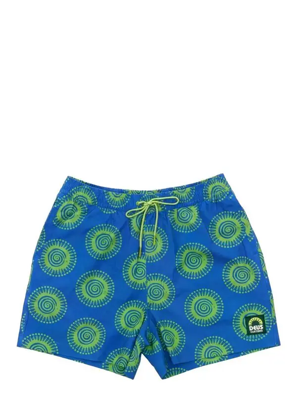 Deus Ex Machina Graphic Print Swim Shorts - Blue