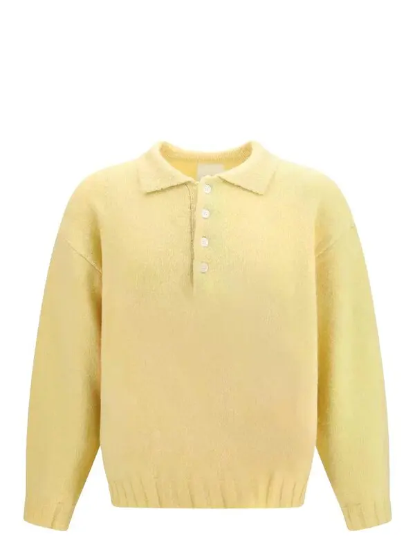 FOUND Knit Polo Sweater - Yellow