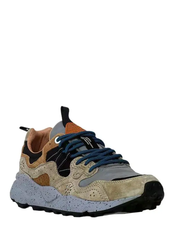 FLOWER MOUNTAIN Yamano 3 Panelled Suede Sneakers - Neutrals