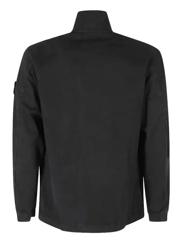 Stone Island 1200024 Stretch Organic Broken Twill Cotton 'old' Effect Overshirt - Black