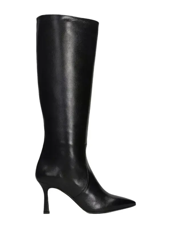 THE SELLER Pointed-toe Leather Knee-high Boots - Black