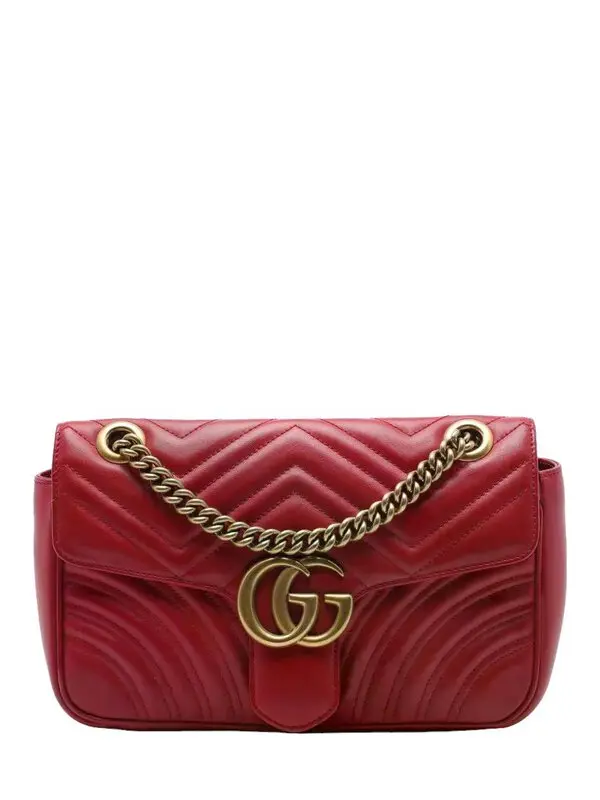 Gucci Gg Marmont Matelassé Shoulder Bag - Red