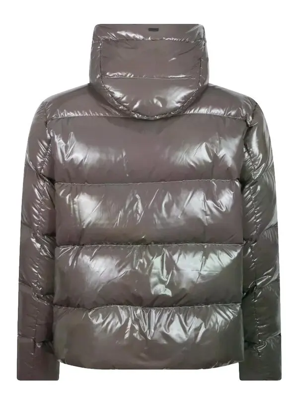 Herno Hooded Padded Jacket With Glossy Finish - Brown