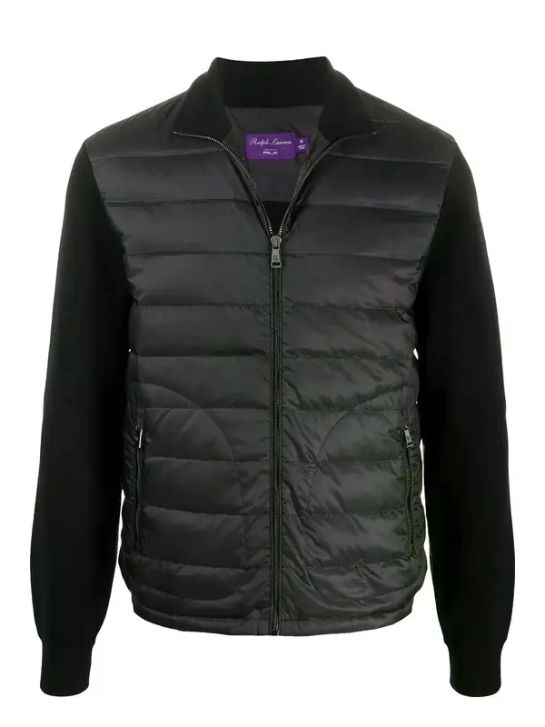 Ralph Lauren Purple Label Padded Knit Jacket - Black