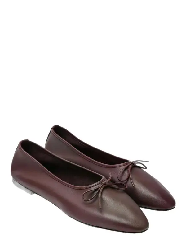Dear Frances Gala Bow Detail Ballet Flats - Red