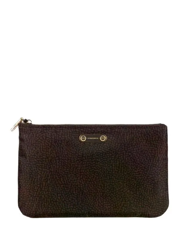 Borbonese Op-print Logo-plaque Pouch - Brown
