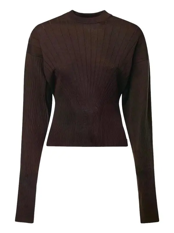 Sportmax Ribbed Virgin Wool Jumper - Brown