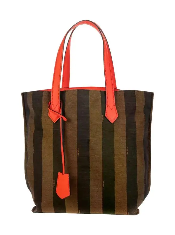 Fendi Pequin Striped Tote Bag - Brown