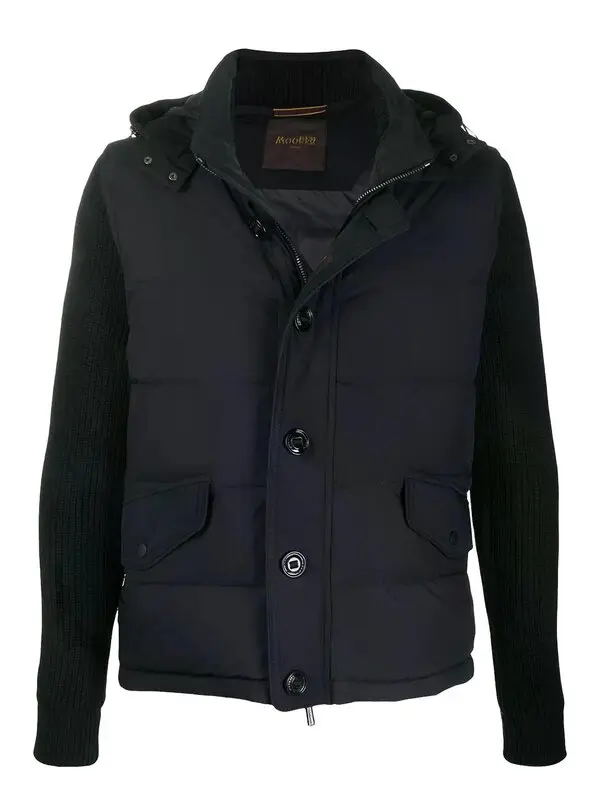 MOORER Padded Contrast Jacket - Blue