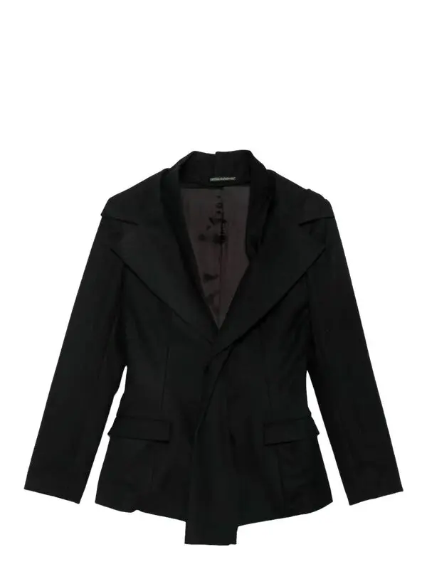 Yohji Yamamoto Asymmetric Flap-pocket Jacket - Black