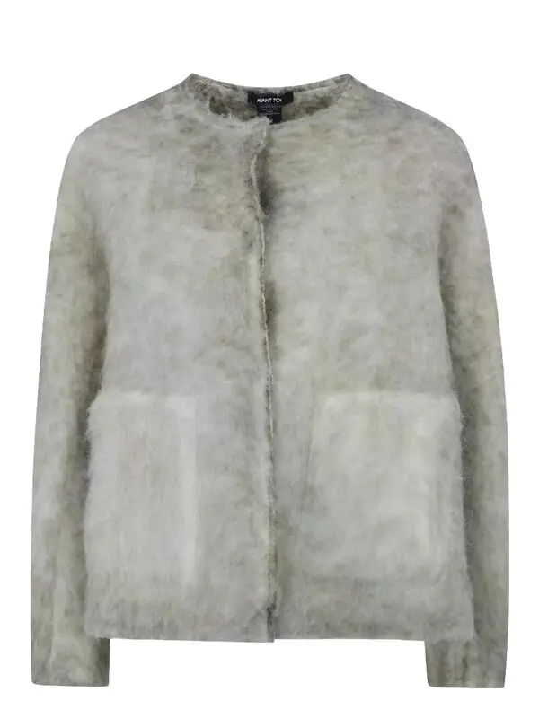 Avant Toi Alpaca Brushed Texture Oversized Jacket - Grey
