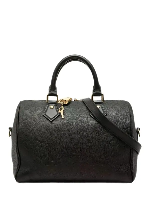 LOUIS VUITTON 2021-2026 Monogram Giant Empreinte Speedy Bandouliere 25 Satchel - Black