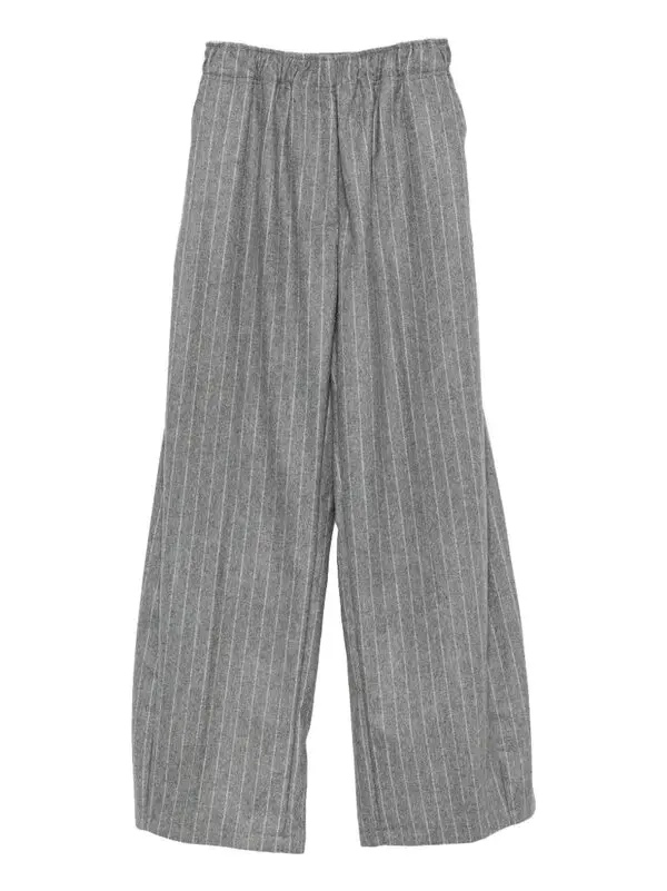THELATEST Pinstripe Wide-leg Trousers - Grey