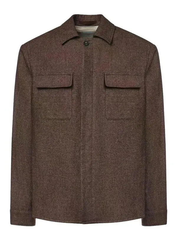 Eleventy Flap-pocket Shirt Jacket - Brown