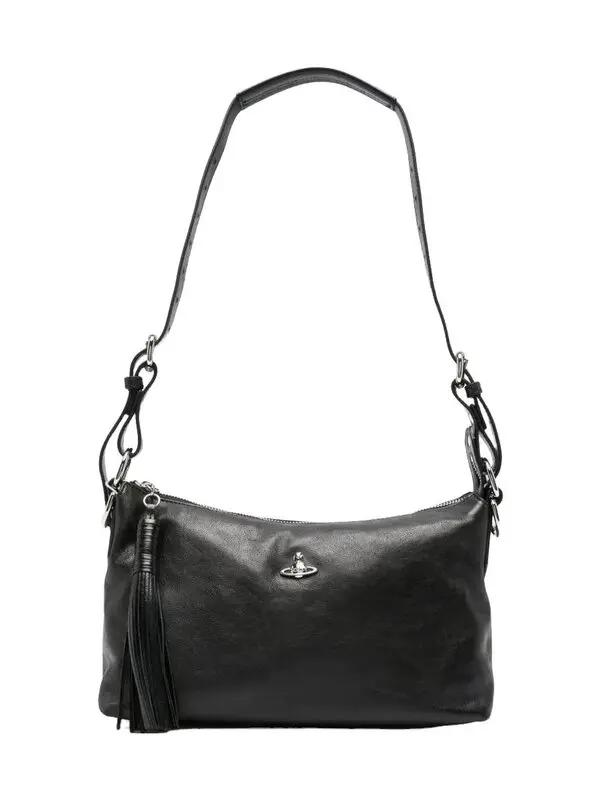 VIVIENNE WESTWOOD Orb Plaque Shoulder Bag - Black