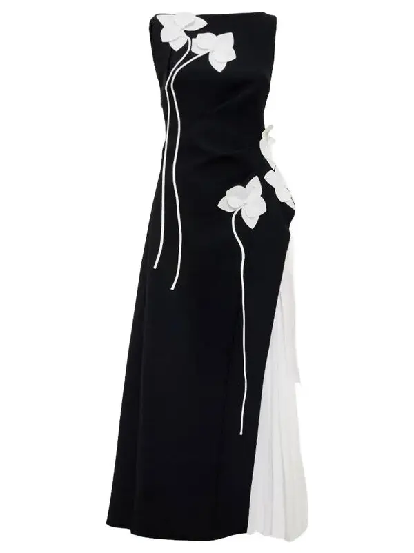 Acler Limisi Floral Appliqué Maxi Dress - Black