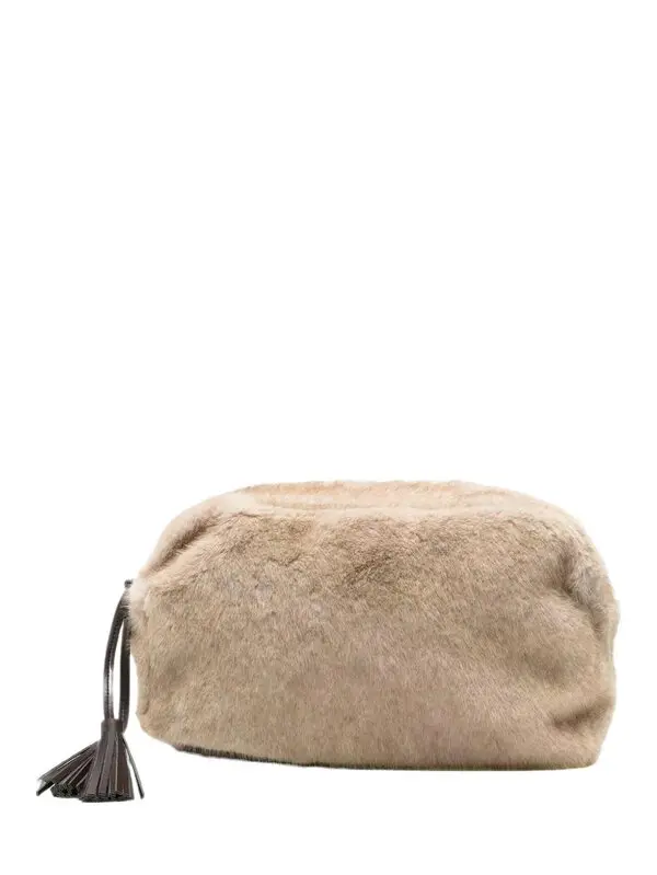P.a.r.o.s.h Faux-fur Clutch Bag - Neutrals