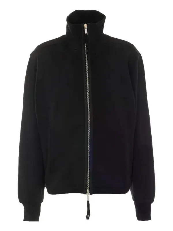 THOM KROM High-neck Zip-up Cardigan - Black