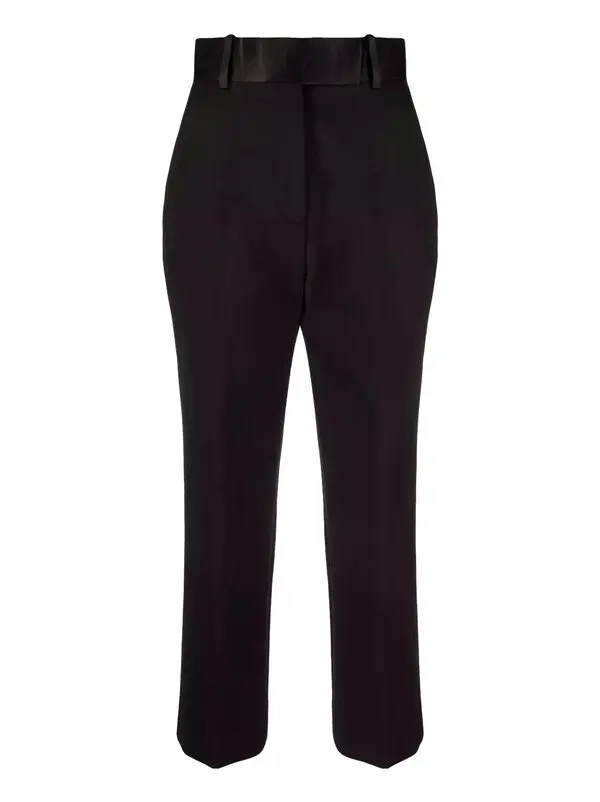 Khaite Cropped Straight-leg Trousers - Black