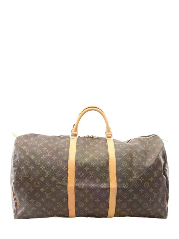LOUIS VUITTON 2000 60 Keepall Bandoulière Monogram Holdall Bag - Brown