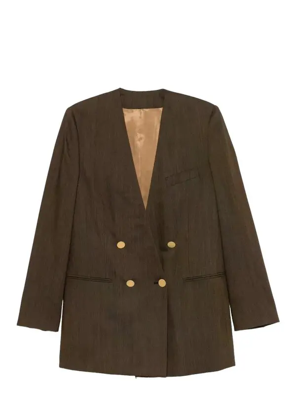 Alberta Ferretti Chest-pocket Double-breasted Blazer - Brown
