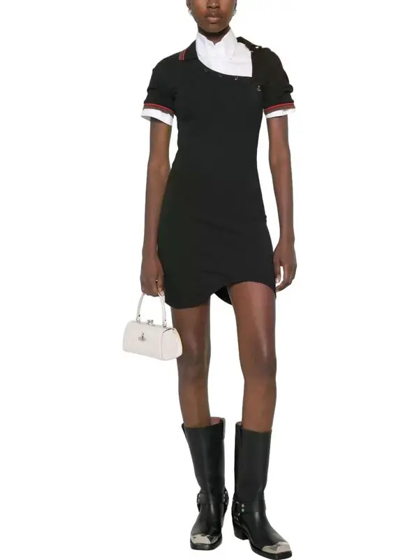 VIVIENNE WESTWOOD Glory Asymmetric Polo Mini Dress - Black