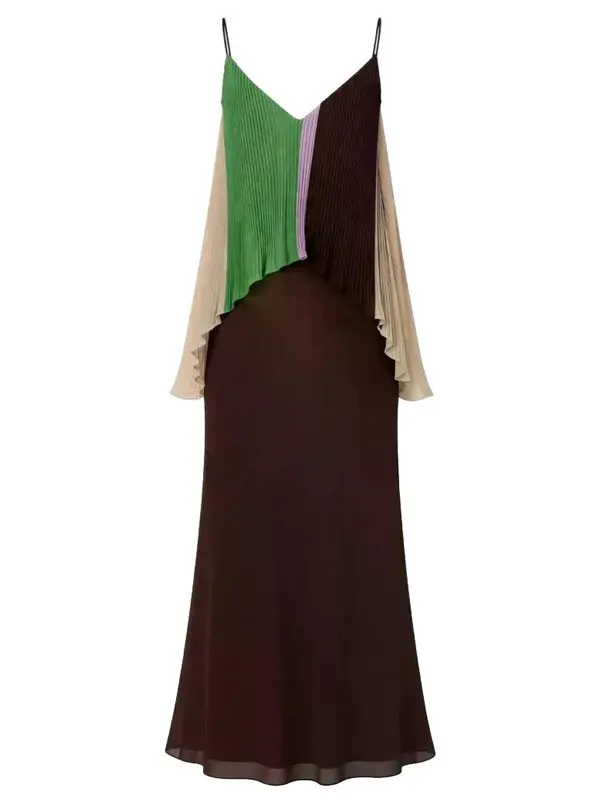 BAOBAB Pleated Danielle Layered Maxi Dress - Brown