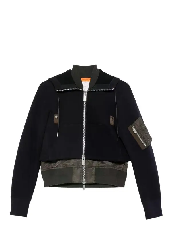 Sacai Panelled Layered-effect Jacket - Blue