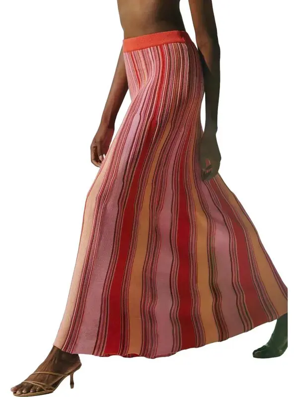 BAOBAB Carlotta Ribbed-knit Maxi Skirt - Pink