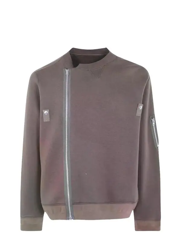 Sacai Zip-detail Sweatshirt - Brown