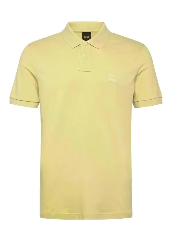 BOSS Logo-patch Stretch Polo Shirt - Yellow