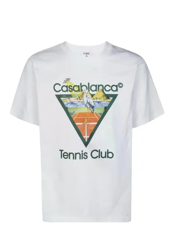 Casablanca Tennis Club Icon Graphic-print T-shirt - White