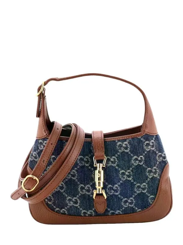 Gucci Jackie 1961 Hobo Gg Denim Mini Crossbody Bag - Blue
