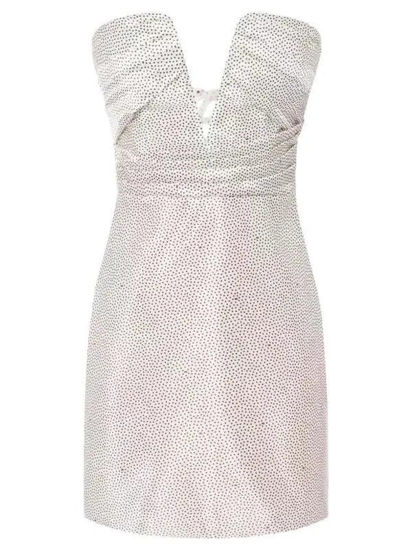 Elisabetta Franchi Gazar Mini Dress With Micro-polka Dots - Neutrals