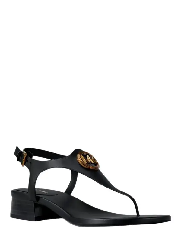 Michael Kors Mckenzie Logo Plaque Sandals - Black