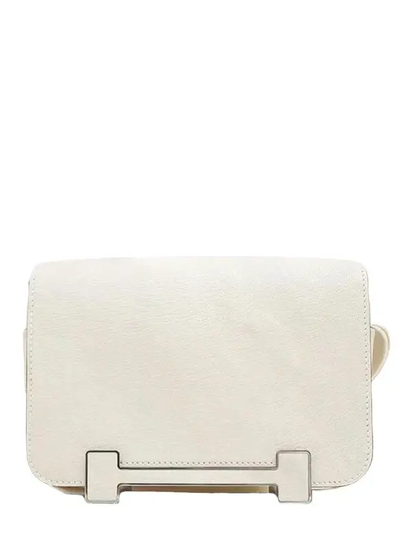 Hermès Chevre Mysore Geta Crossbody Bag - White