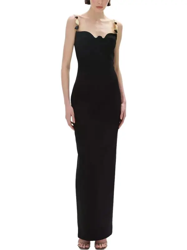 Rachel Gilbert Riccardo Embellished-strap Gown - Black