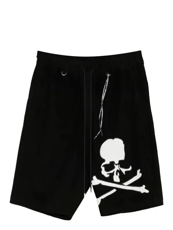 MASTERMIND WORLD Skull Print Drawstring Shorts - Black
