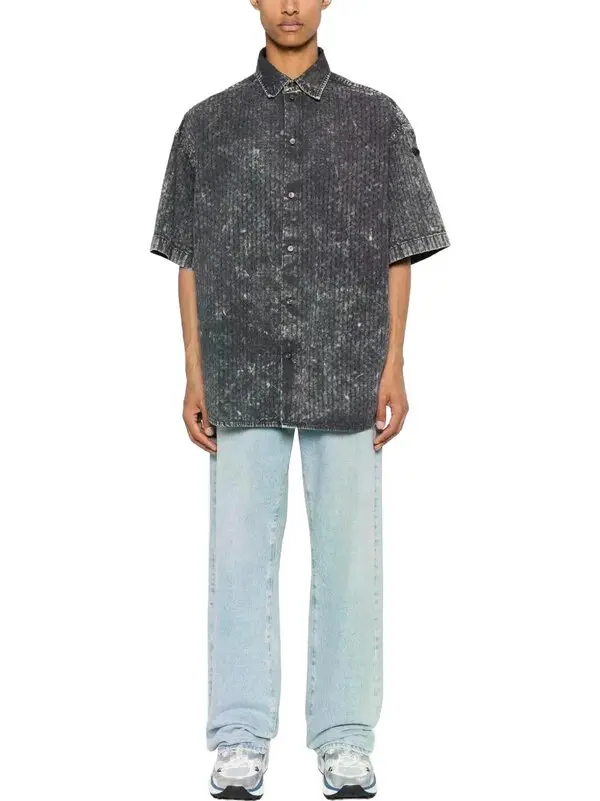 DIESEL® S-lazer Perforated-design Shirt - Blue
