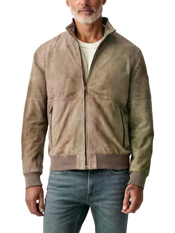 JOOP! Goat Suede Bomber Jacket - Neutrals